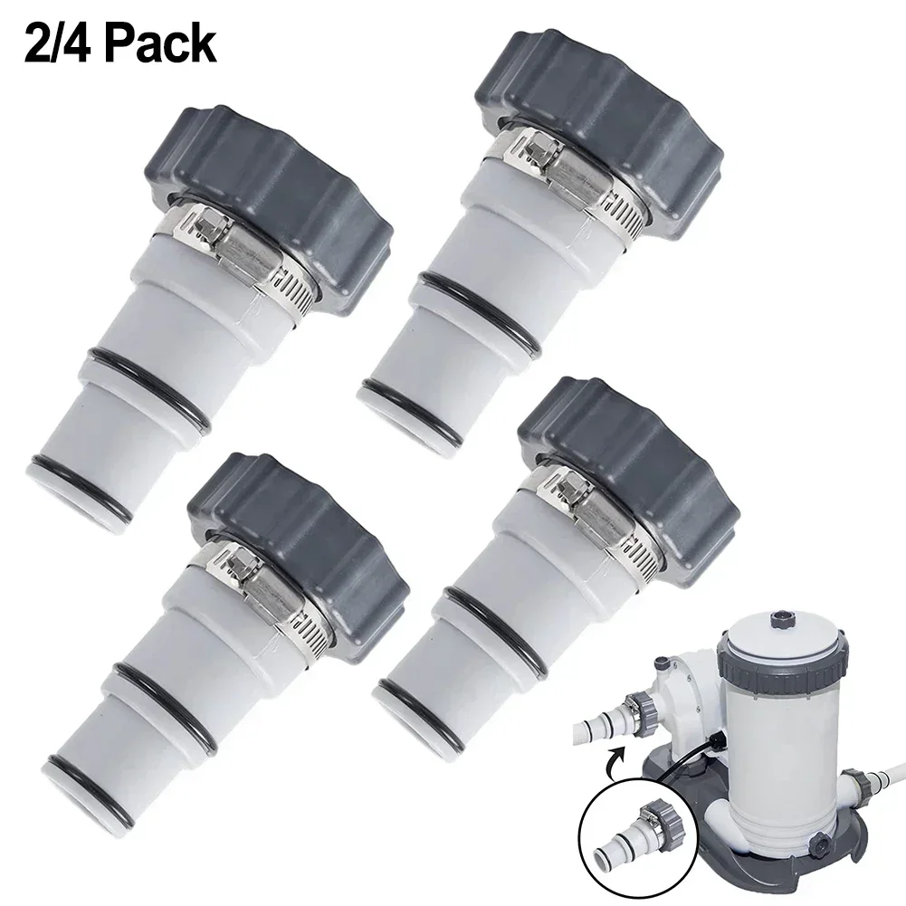 2-4-Set-Hose-Adapters-Threaded-To-Clamp-Style-For-Intex-Pool-Chlorine ...