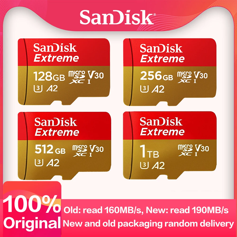 Sandisk Original Memory Card Extreme Micro SD Card A2 A1 V30 U3 Flash ...