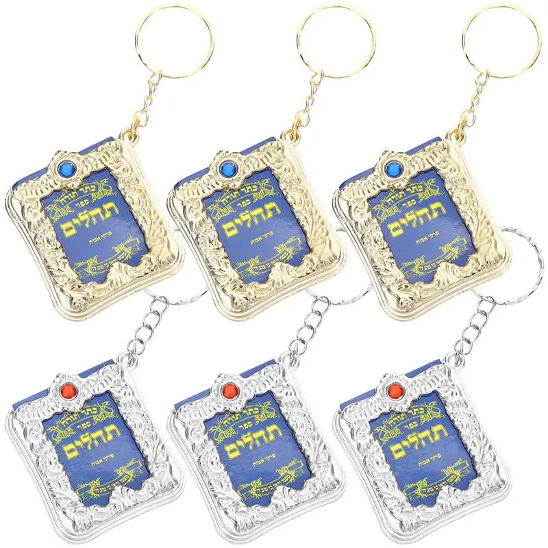 6pcs Holy Bible Keychain Miniature Book Key Rings Religious Muslim Eid ...
