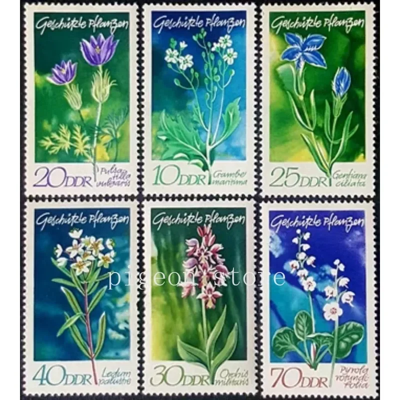 German-stamps-from-German-DDR-1970-plants-gentian-flowers-philately ...