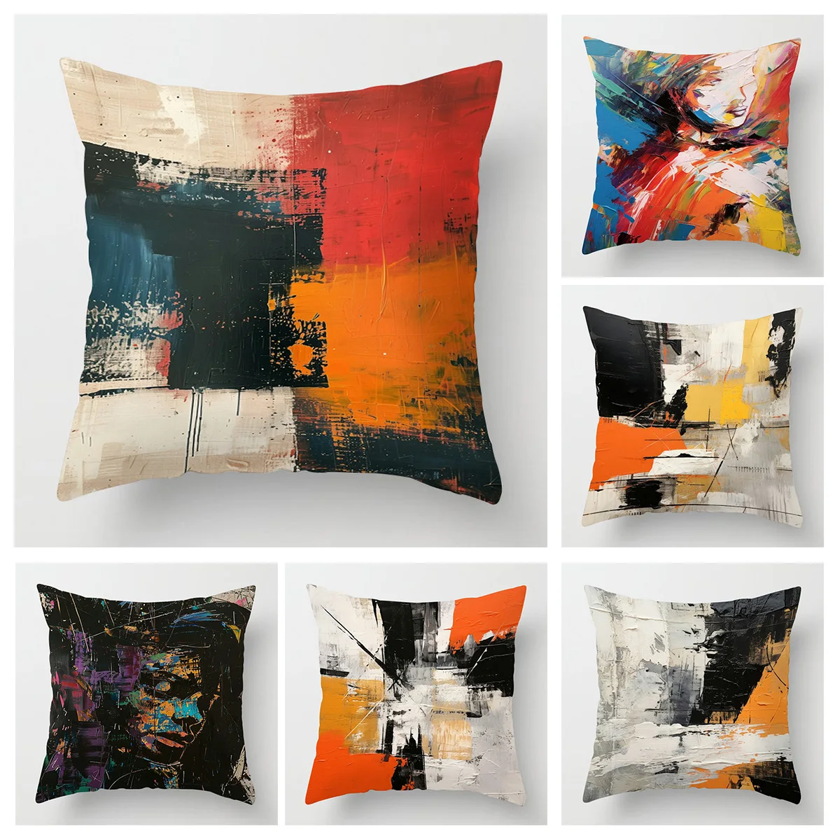 Nordic Style Abstract Art Figure Pillow Case 40x 40cm Living Room Sofa ...