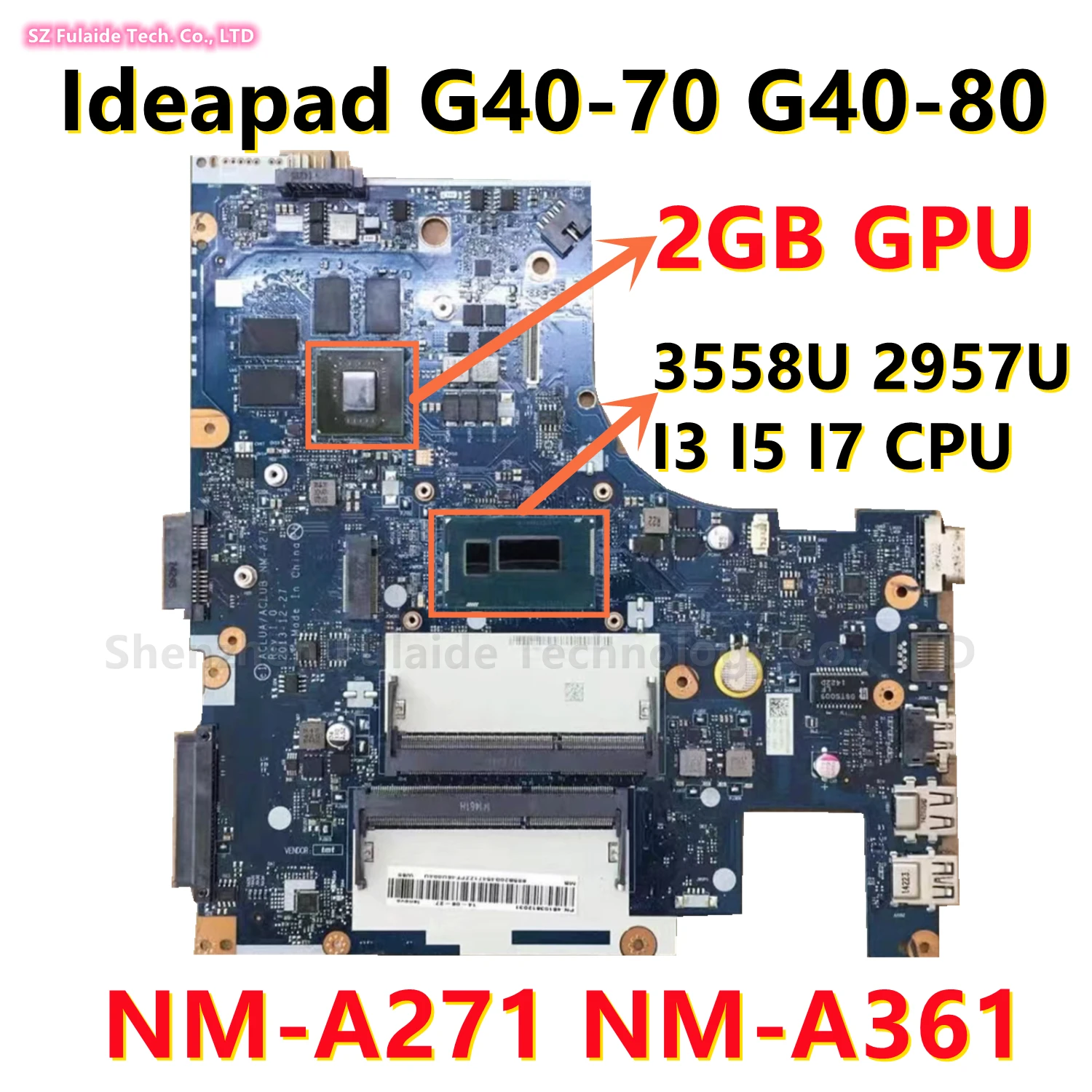 Placa base de NM A271 para ordenador portátil LENOVO Ideapad NM A361, placa base con 3558U 2957U ...