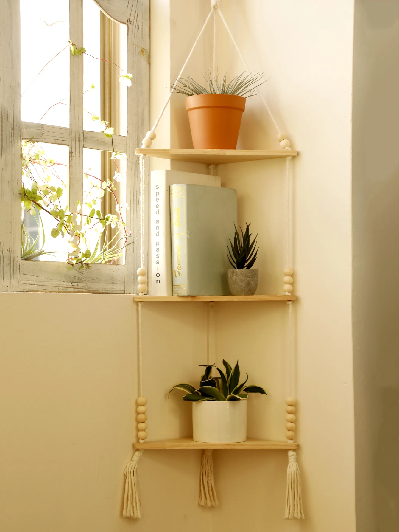 1-2-3-Layers-Corner-Shelf-Wood-Display-Stand-Boho-Home-Decoration ...