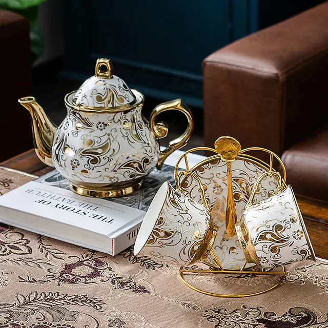 European British Teapot And Cup Set Porcelain High-Capacity Tea Pot ...