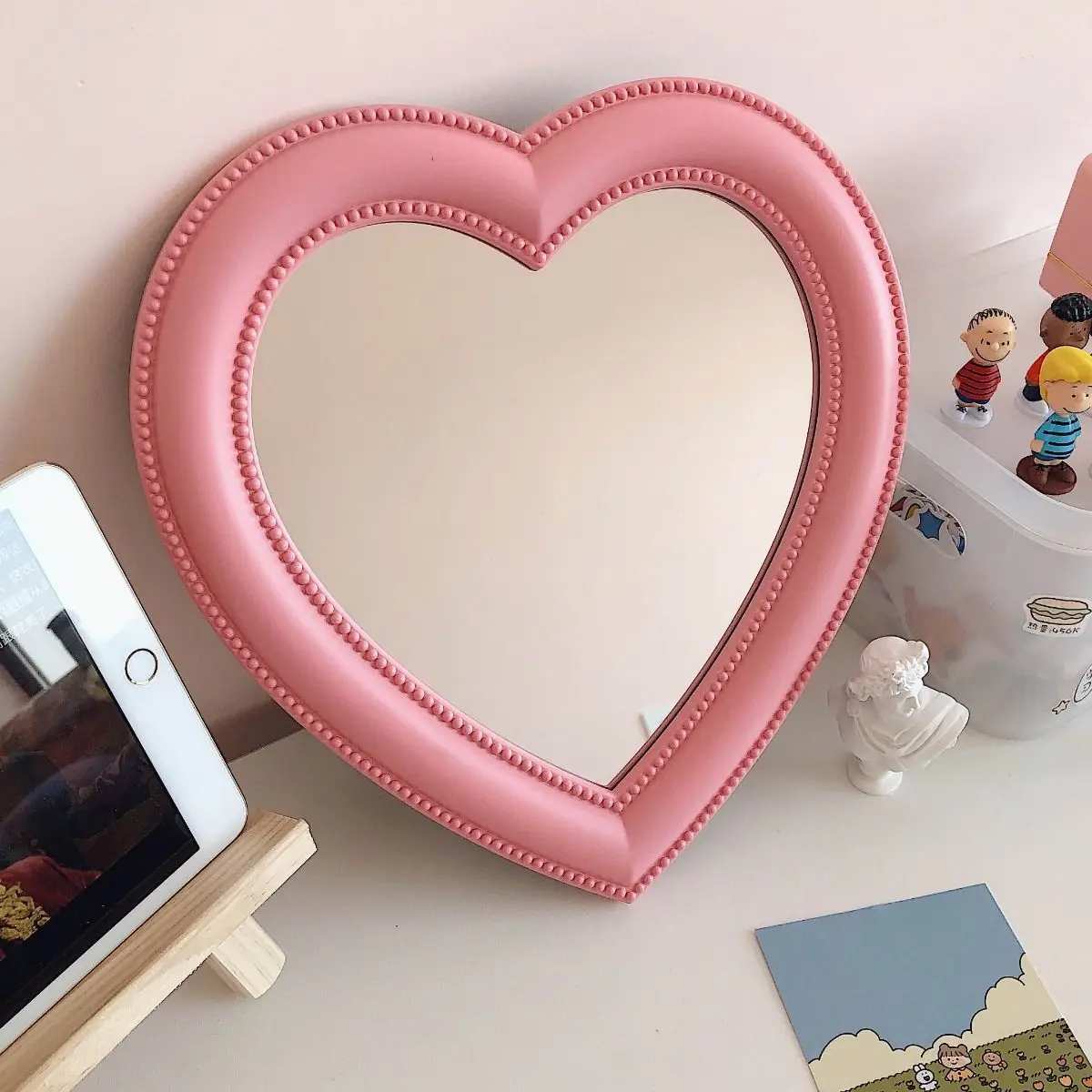 Miroir décoratif - Ins Amour - Coeur - Rose - Blanc - 17x19cm - Style ...