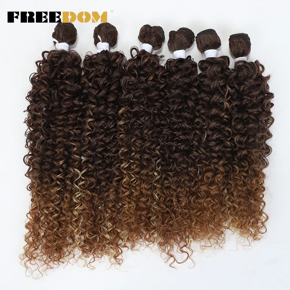 FREEDOM-Synthetic-Afro-Kinky-Curly-Hair-Extensions-22-24-26-inch-6PCS ...