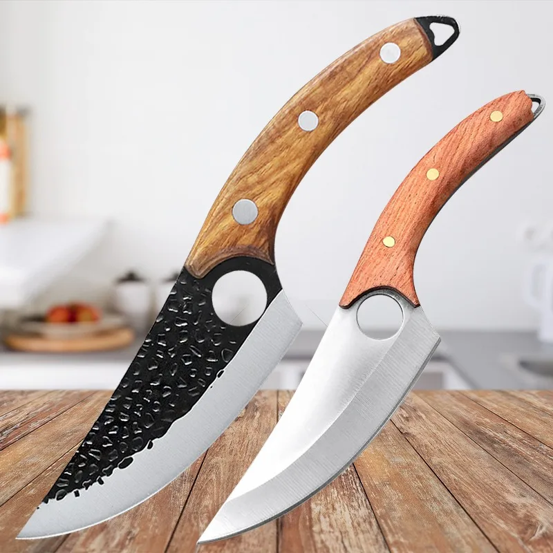 Forged-Multi-purpose-Knives-with-Hammer-Pattern-Butcher-Boning-Knife ...