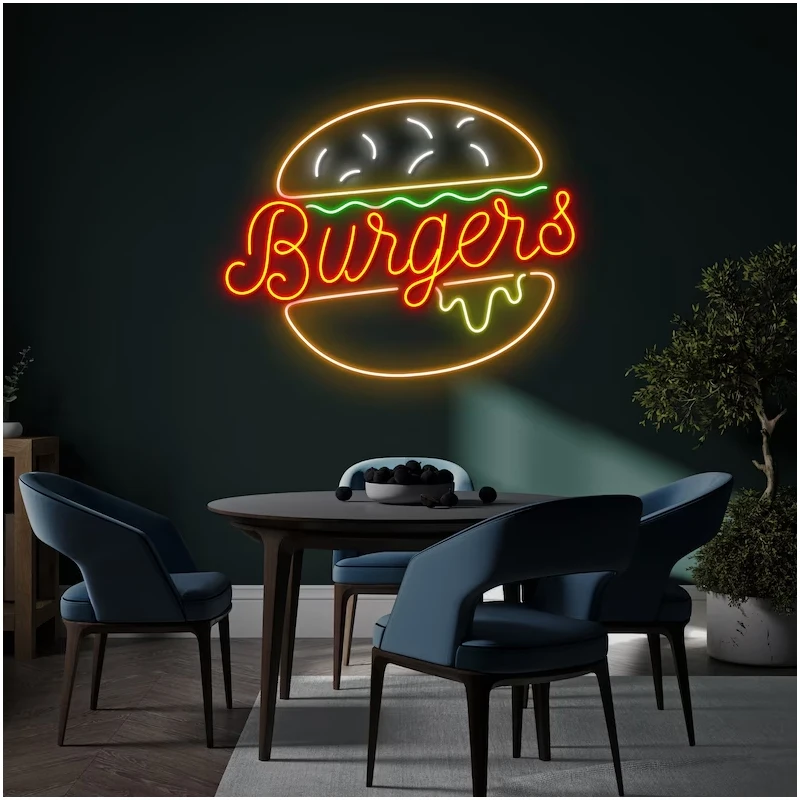 Neon Signs Now Serving Dinner
