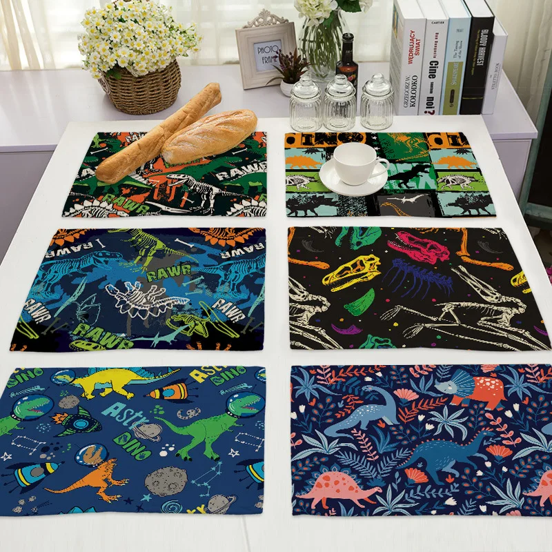 Cute-Cartoon-Dinosaur-Place-Mats-Placemats-For-Children-Kids-Fabric ...