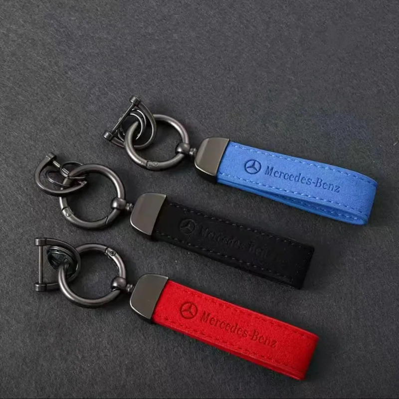 Leather-Car-Keychain-Key-Chain-Rings-Metal-Leather-for-for-Mercedes ...