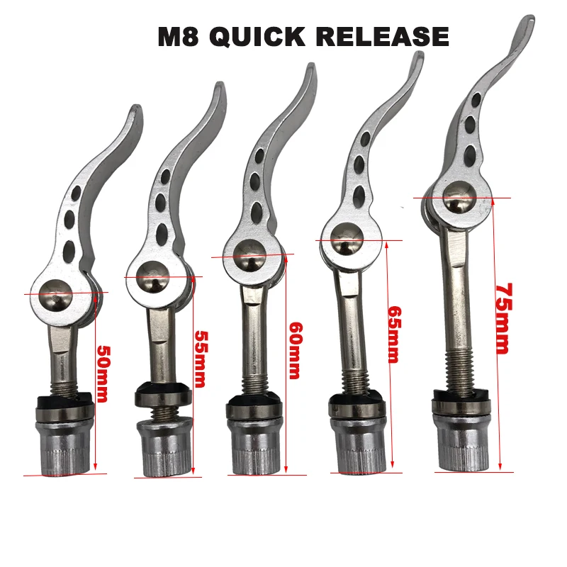 Maxford M8 50/55/60/65/75ミリメートルクイックリリースネジ自転車シートポストクランプアルミ串ボルトサイクリングスペアパーツツール