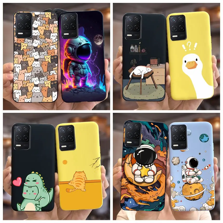 For Realme 8 5G Case RMX3241 Cute Fashion Painted Cover Soft Silicone ...