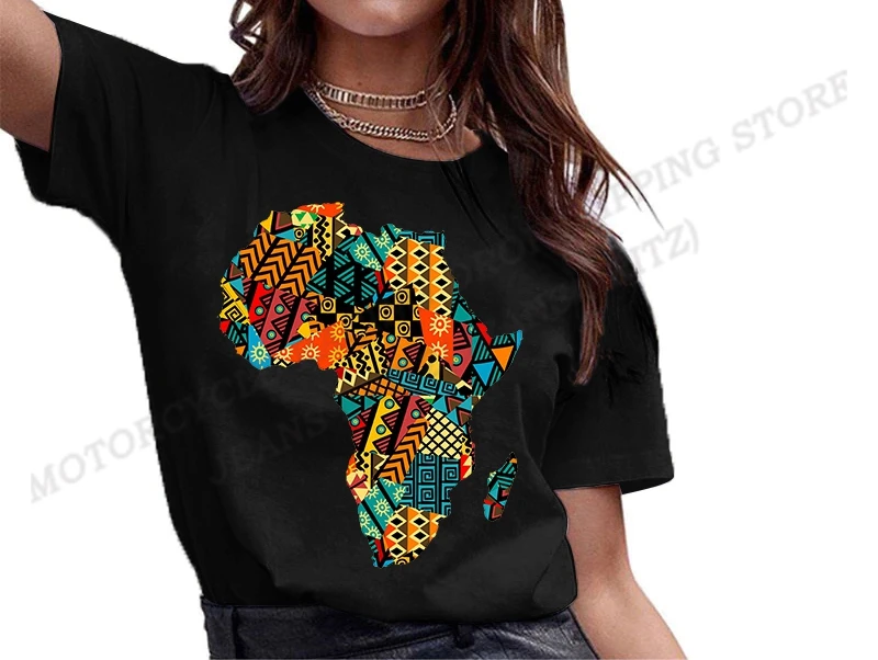 African Map 3d Print T-shirt Women Fashion Oversized T-shirts Harajuku ...