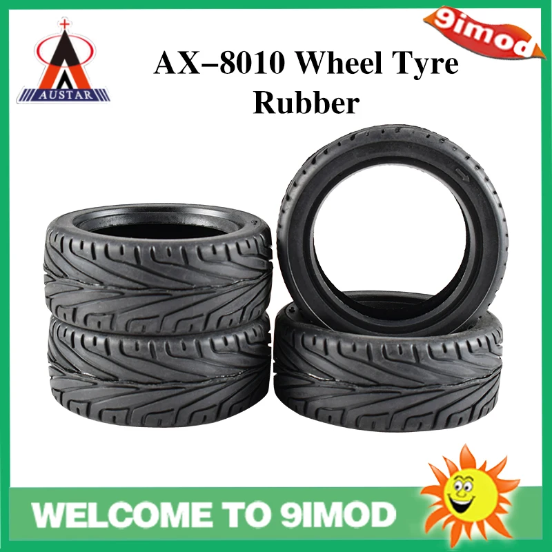AUSTAR 4Pcs/Set Rubber Tyre Wheel Tire for 1/10 RC On Road Car Traxxas ...