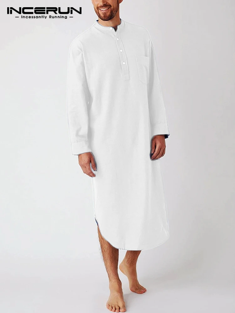 New-Men-Casual-Sleep-Robes-Long-Sleeve-Round-Neck-Sleep-Shirts-Man ...