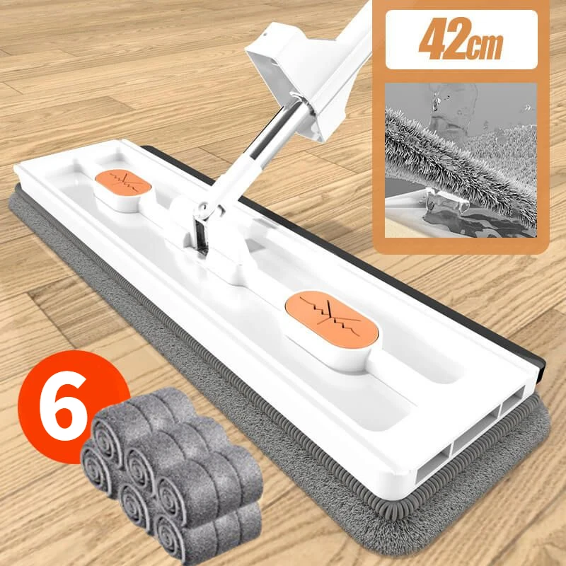 New-Style-Large-Flat-Mop-Self-contained-Slide-Microfiber-Floor-Mop-Wet ...
