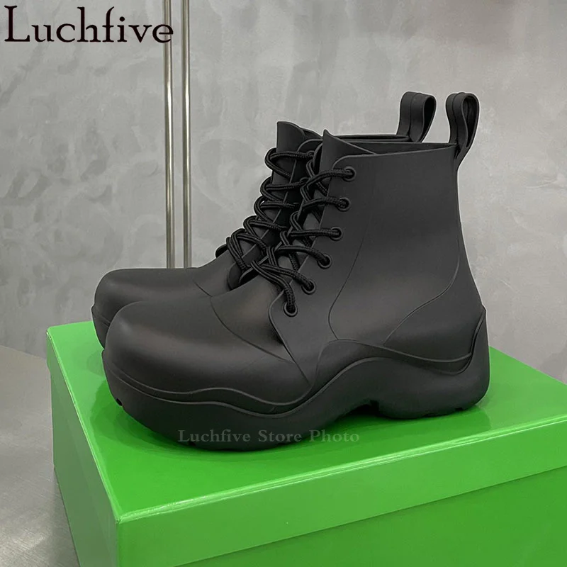New-Luxury-PVC-Punk-Boots-Women-Autumn-Winter-Round-toe-Thick-Sole ...