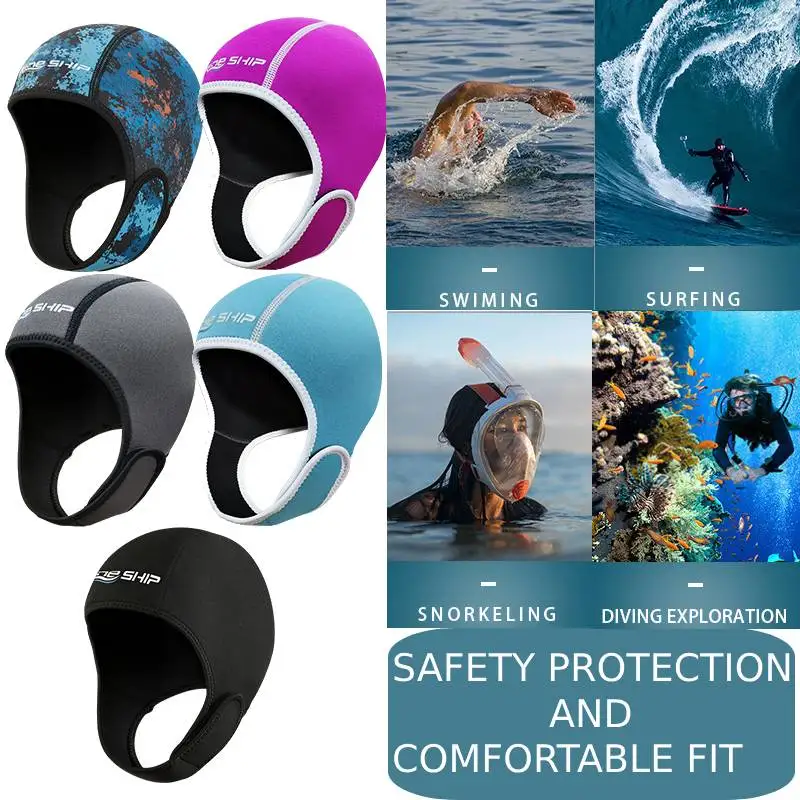 2mm-Neoprene-Diving-Wetsuit-Hood-Surfing-Hat-Swimming-Cap-Neoprene ...