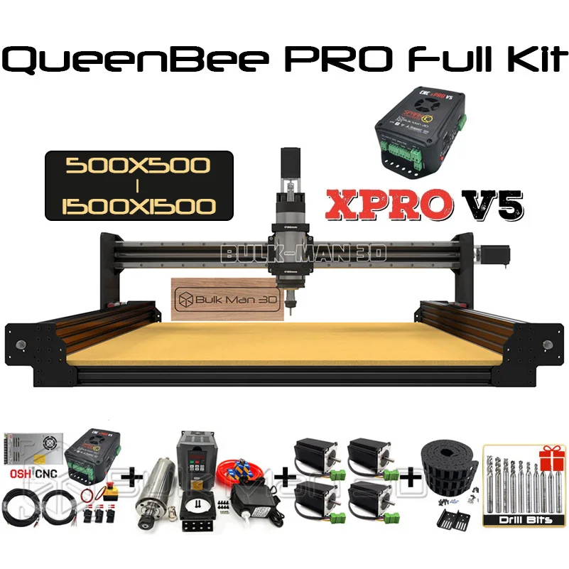 QueenBee-PRO-m-quina-CNC-negra-Kit-completo-con-controlador-xPRO-V5-rieles-lineales-grabador ...