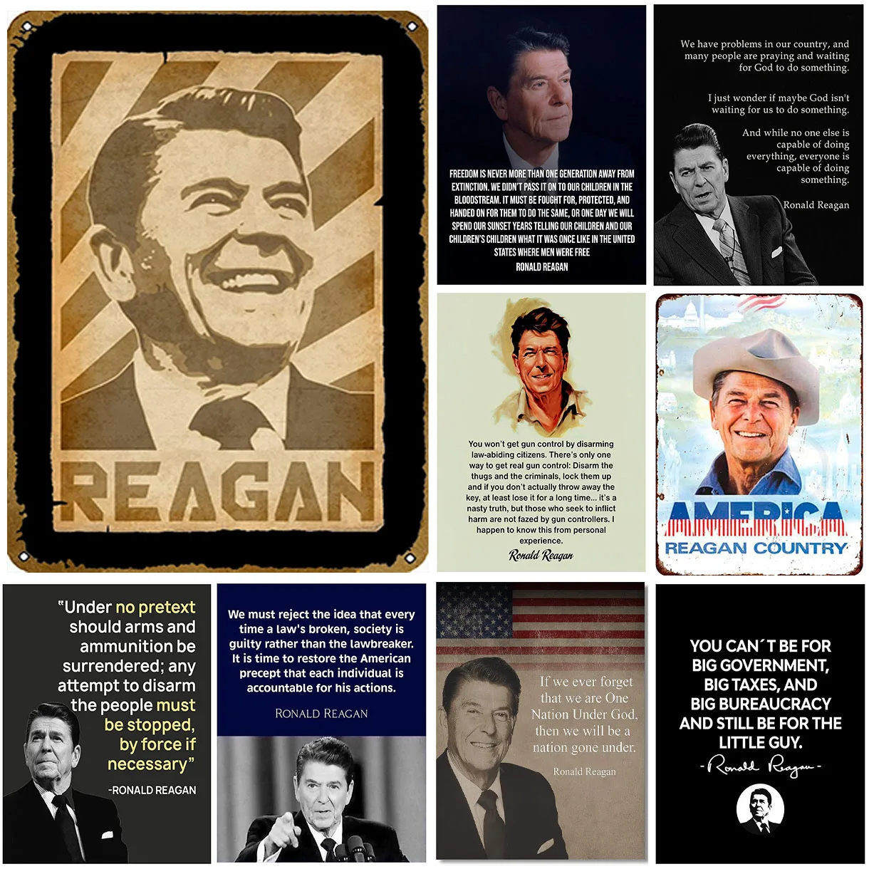 USA-President-Reagan-Metal-Tin-Signs-Wall-Poster-Plaque-Sign-Vintage ...