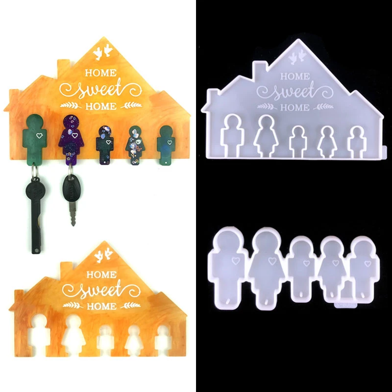 Creative Family Population Key Storage Rack Molds for Resin DIY ...