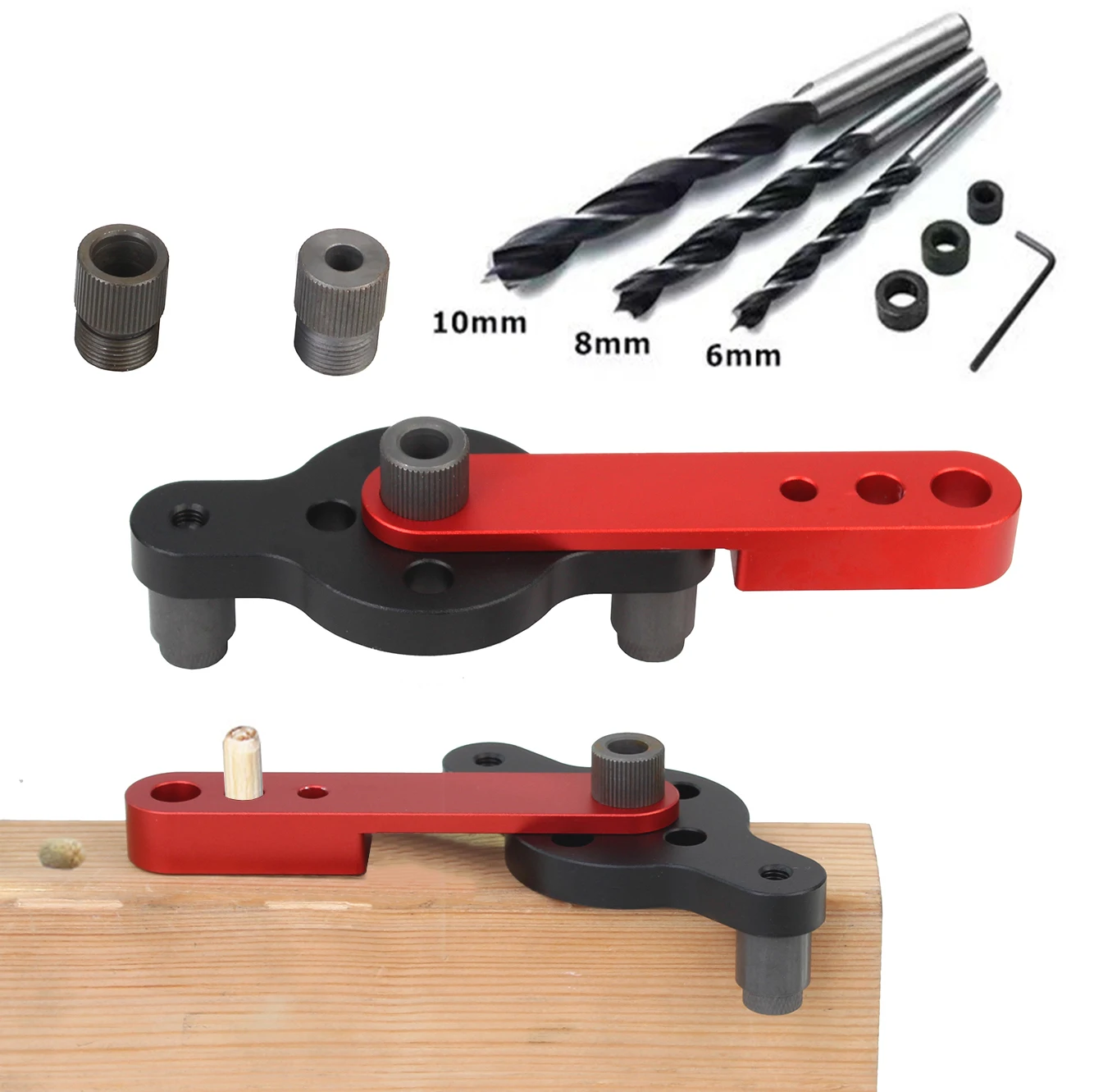 6-8-10mm-Vertical-Pocket-Hole-Dowel-Jig-Kit-Carpentry-Self-Centering ...