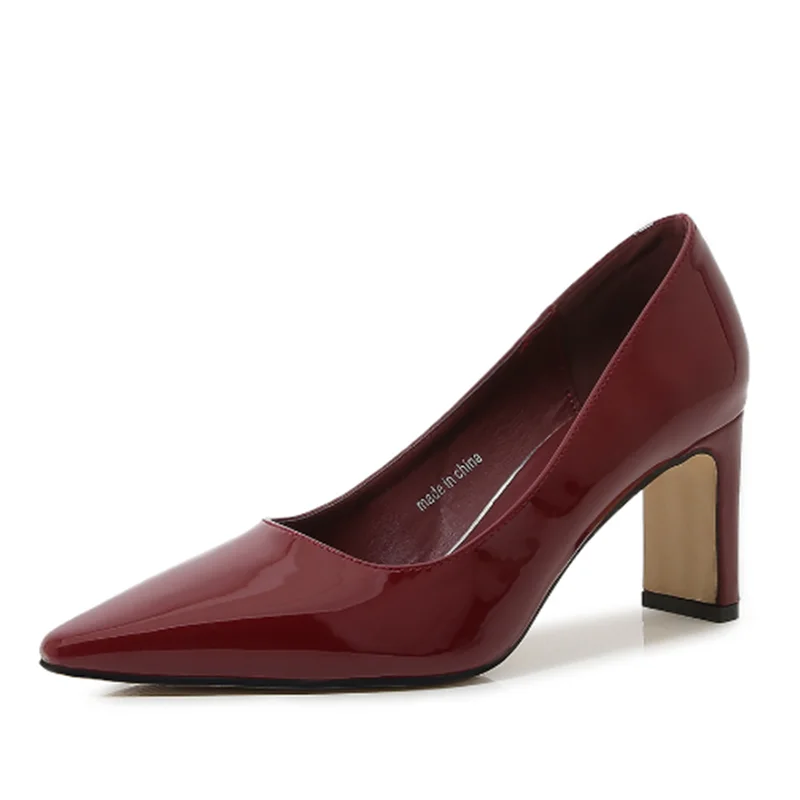 Lady-7cm-Solid-Stabl-High-Heels-Simple-Shoes-Pumps-Zapatos-De-Mujer ...