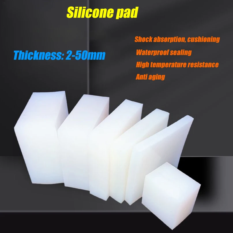 White Silicone Rubber Block Mechanical Buffer Pad High Elasticity Noise ...