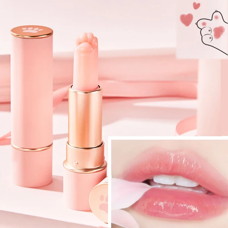 Cute Cat Paw Color Changing Lipstick Makeup Crystal Temperature ...