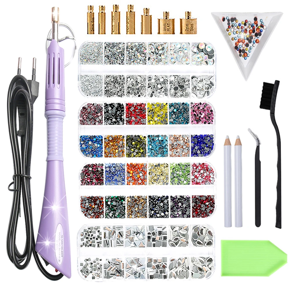 2000Pcs-9600Pcs/box Hot Fix Rhinestones Set/EU or US PLUG Hotfix ...