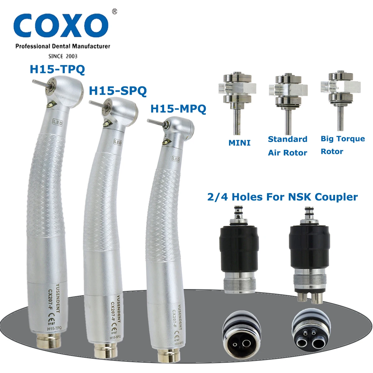 COXO-pieza de mano LED Dental de alta velocidad, Mini/estándar/cabezal de torsión, acoplador de ...