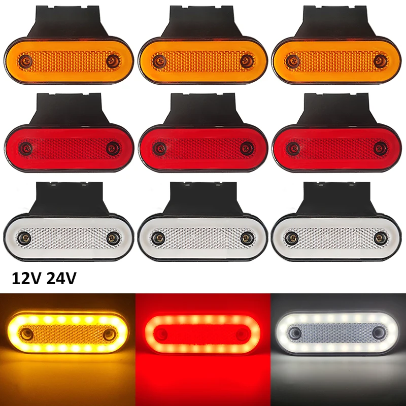10pcs-4pcs-12V-24V-Side-Marker-Light-LED-Trailer-Lights-Reflector-Van ...