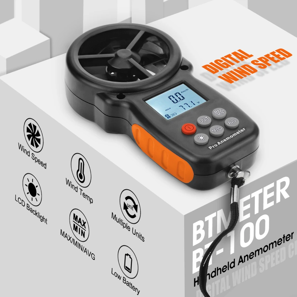 BT-100-Handheld-Anemometer-Digital-Wind-Speed-Meter-CFM-Meter-Air-Flow ...