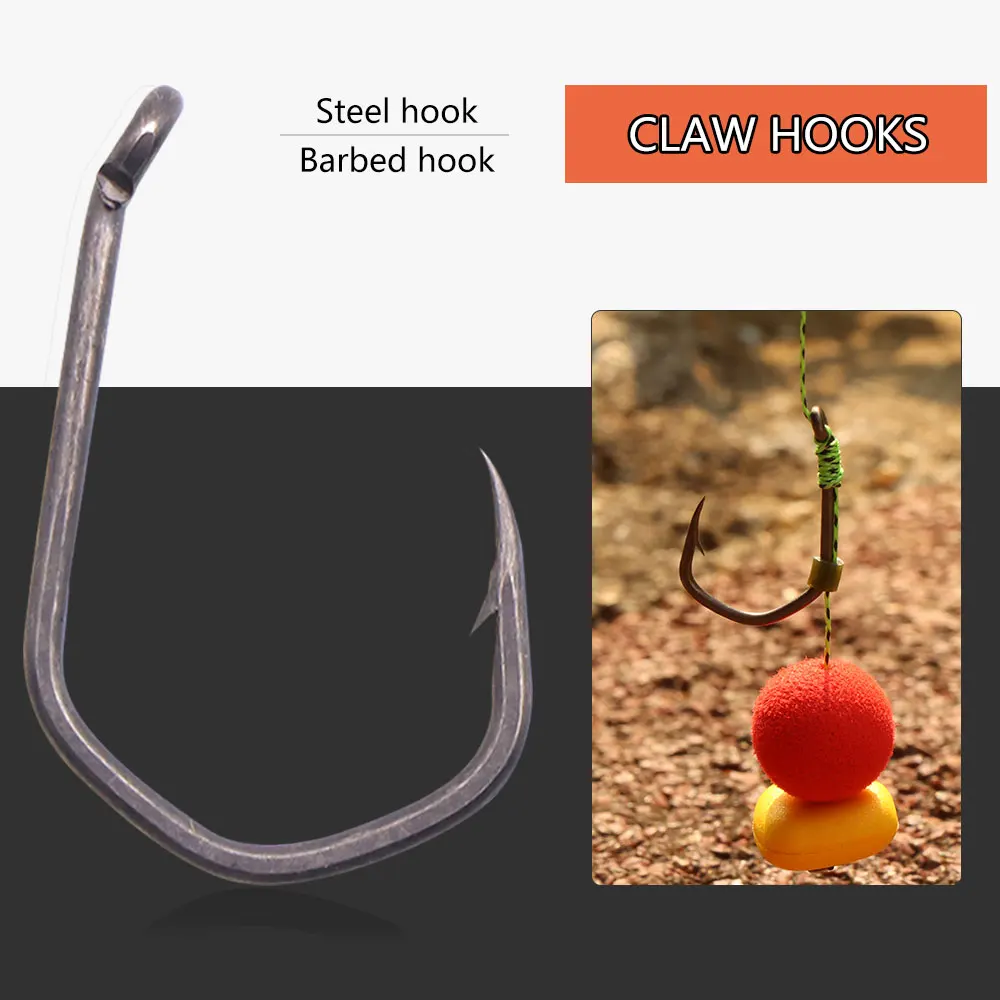 50pcs-Carp-Fishing-Hooks-With-Barbed-Rigging-Claw-Hook-For-Method ...