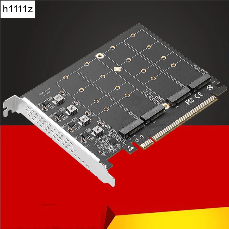 PCIE 4.0 NVME Adapter PCI Express x16 to 4 Port M.2 M-Key NVME SSD ...