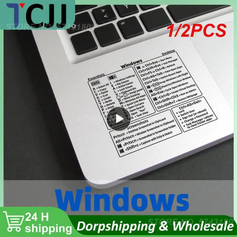 1-2PCS-Windows-PC-Reference-Keyboard-Shortcut-Sticker-Adhesive-For-PC ...