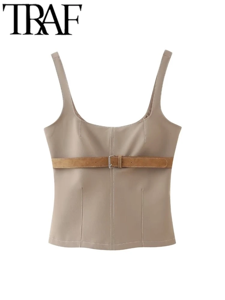 TRAF-GAL-Camis-slim-feminino-com-costura-de-cinto-lado-com-z-per-sem ...