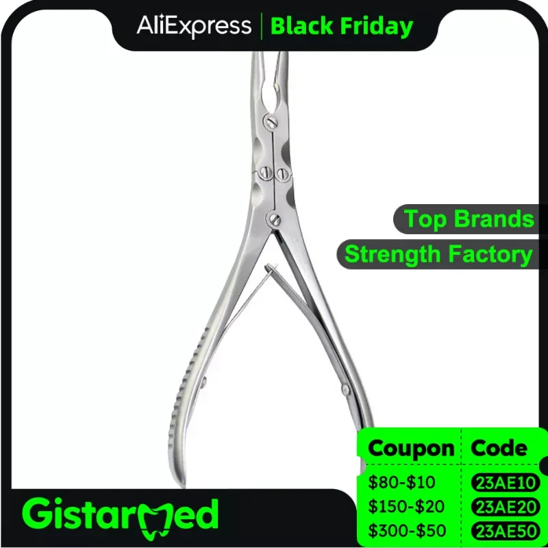 GISTAR-1pcs-Double-Action-Bone-Rongeurs-Straight-Curved185mm ...