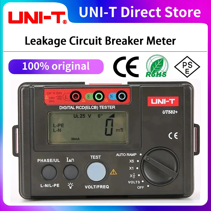 UNI-T-UT582-Digital-RCD-ELCB-Tester-AUTO-RAMP-Leakage-Circuit-Breaker ...