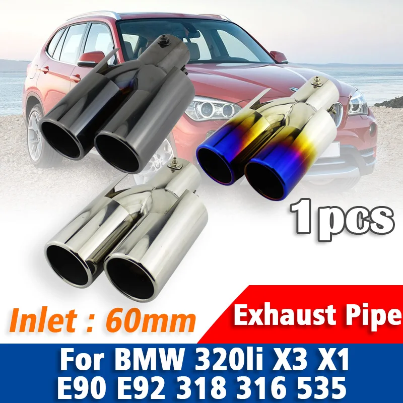 For BMW 320li X3 X1 E90 E92 318 316 535 1pcs Double Inlet Stainless ...