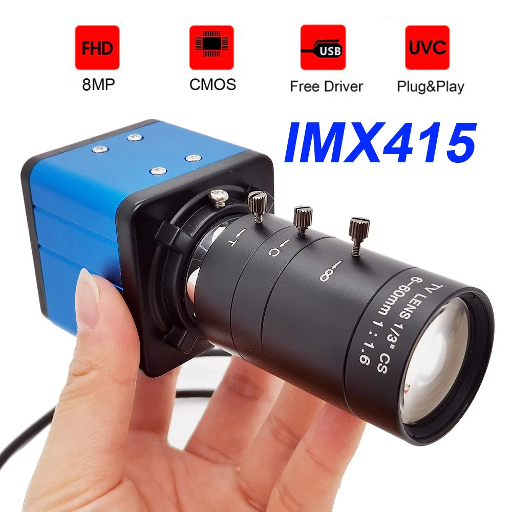 Webcam 4k 8mp Hd 3840*2160 Cmos Sony Imx415 Manual Varifocus Cs Mount ...
