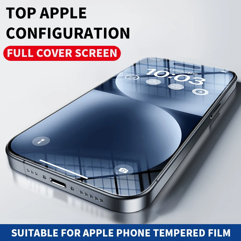 TOP Apple Full Cover Tempered Glass For iPhone 15 13 14 12 11 Pro Max ...