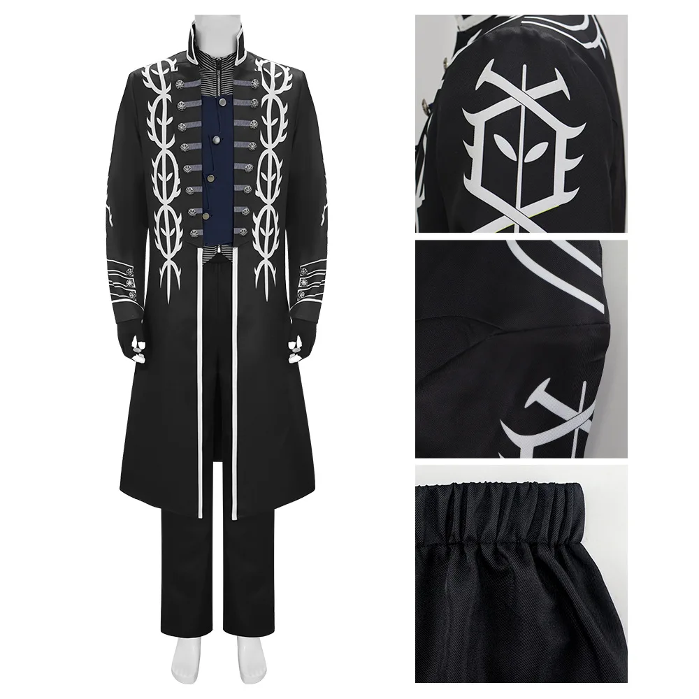 Game DMC 5 Cosplay Costume Demon Hunter Vergil Long Fashion Jacket ...