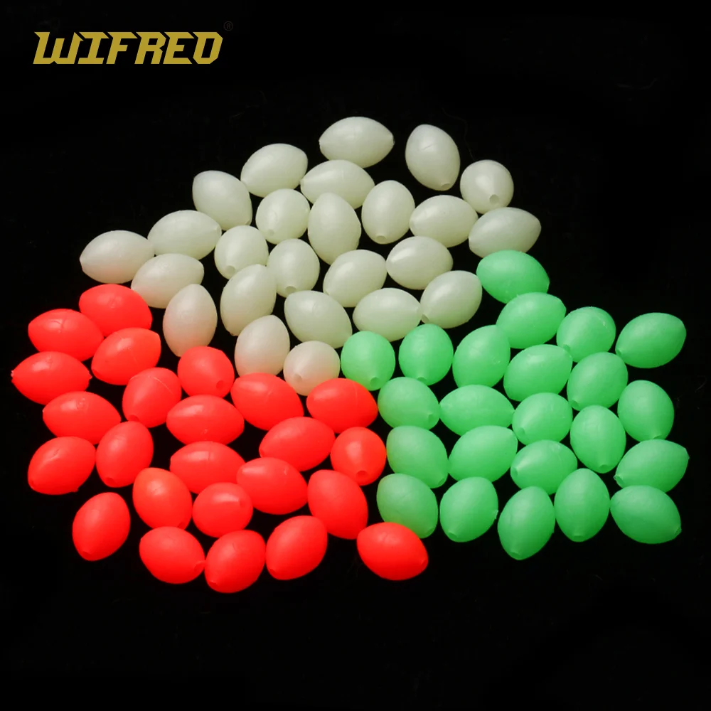 100pcs Soft Oval Fishing Beads Glow Beads Fishing Stopper For Sabiki ...