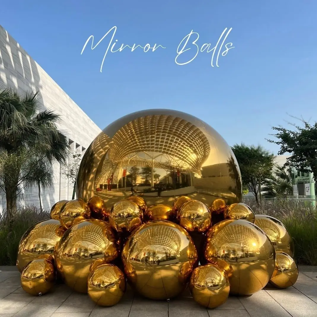 Inflatable Mirror Balls Set-6pcs Large Metallic Balls Outdoor Giant ...