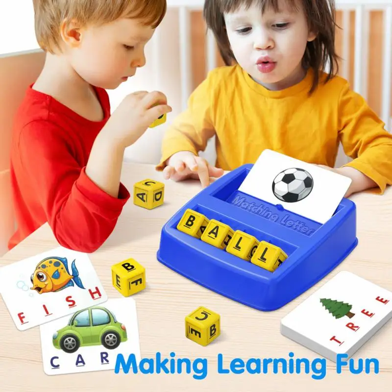 Matching-Letter-Game-Spelling-Reading-English-Alphabet-Wooden-Letters ...