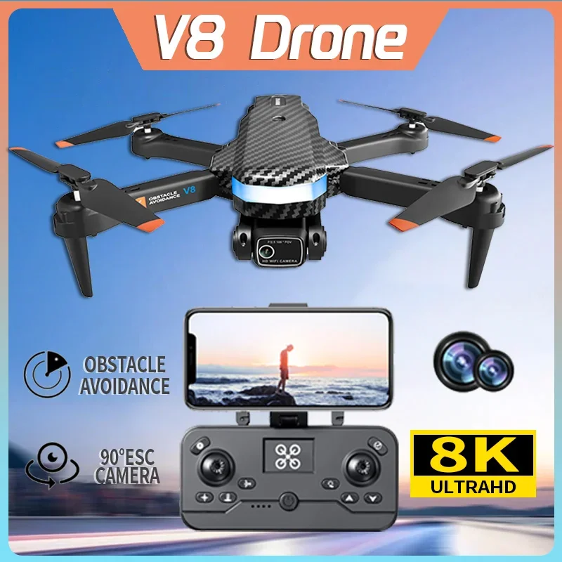 2024-New-V8-Drone-Professional-8K-HD-Camera-Mini4-Dron-Optical-Flow ...