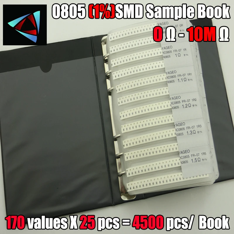 New 0805 Smd Resistor Sample Book 1% Tolerance 170valuesx25pcs=4250pcs ...