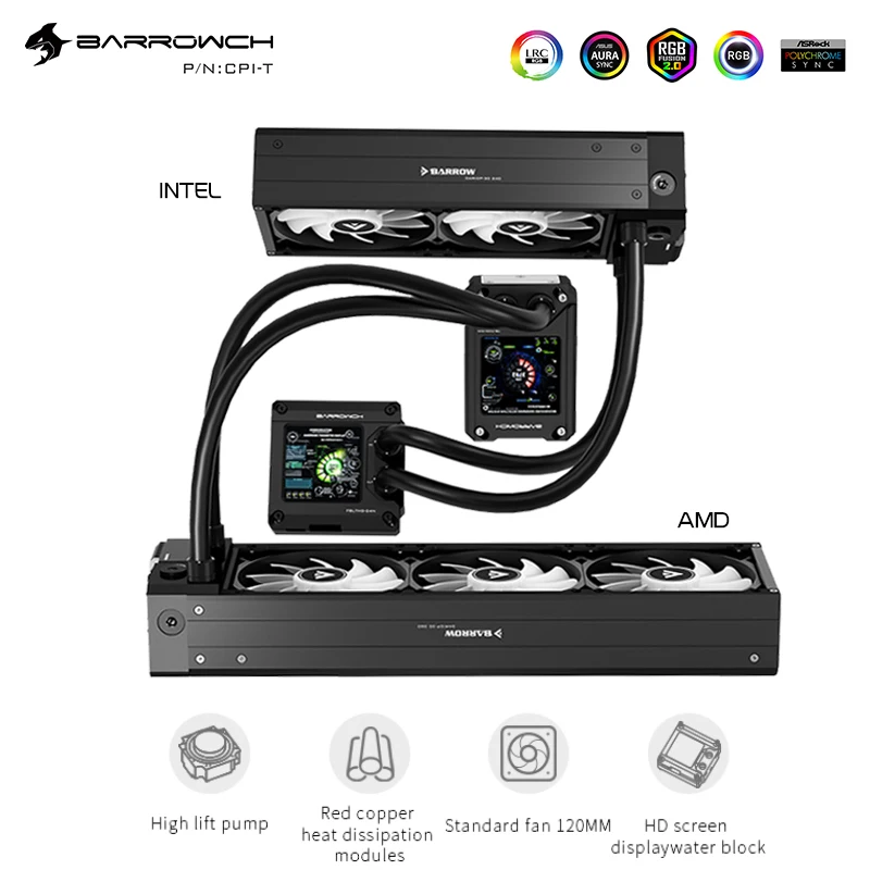 Barrowch-PC-Water-Cooling-Kit-AIO-CPU-Cooler-Para-1700-1200-AM4-115X ...