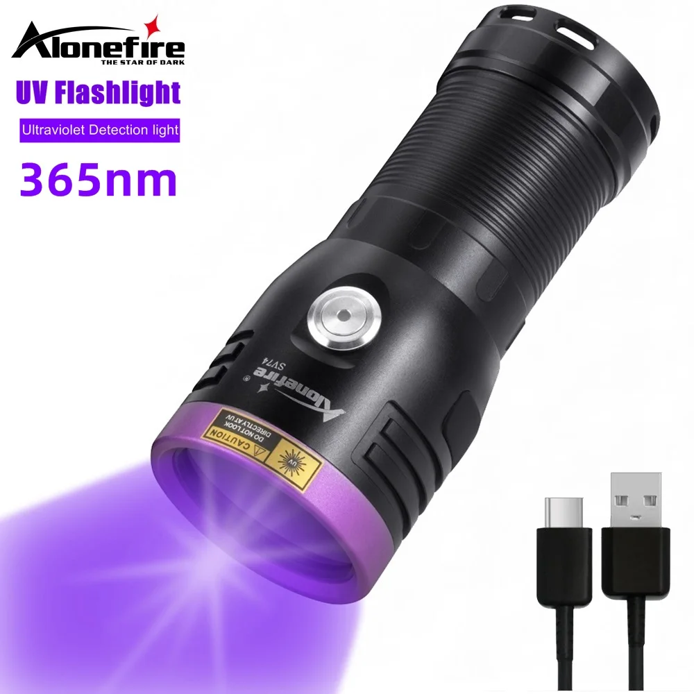 Alonefire SV74 80W UV Flashlight 365nm Ultraviolet Detector for curing ...